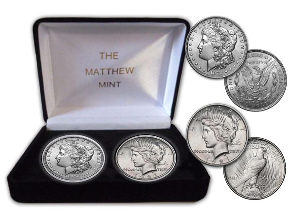 Two Coin Dollar Set- Peace and Morgan