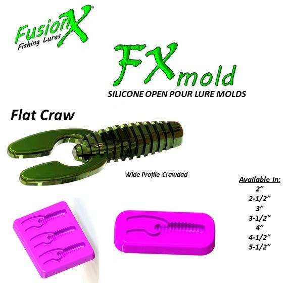 FX Mold - Flat Craw Crawdad Mold (2", 2-1/2", 3", 3-1/2", 4", 4-1/2", 5 ...