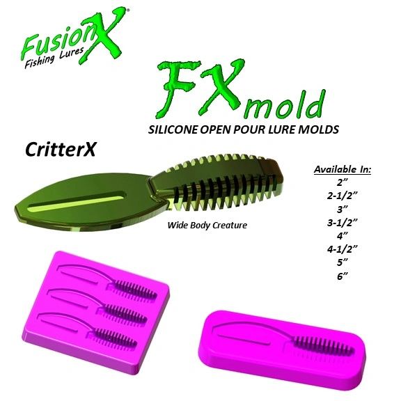 FX Mold - CritterX Creature Lure (2", 2-1/2", 3", 3-1/2", 4", 4-1/2", 5 ...