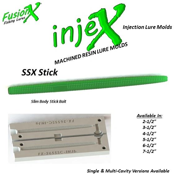 InjeX Injection Mold - SSX Slim StiX Stick Slim Body Stick Bait (2-1/2 ...
