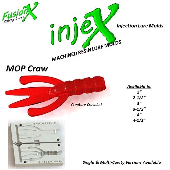 InjeX Injection Mold - MOP Creature Craw Lure (2", 2-1/2", 3", 3-1/2 ...