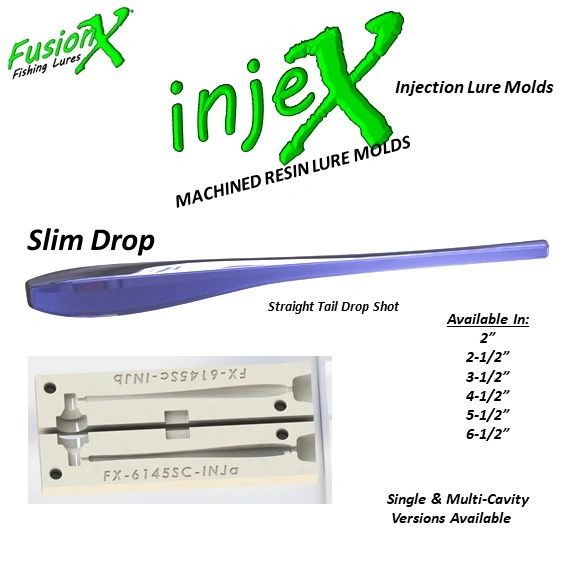 InjeX Injection Mold - Slim Drop Drop Shot Lure (1-1/2" 2", 2-1/2", 3 ...