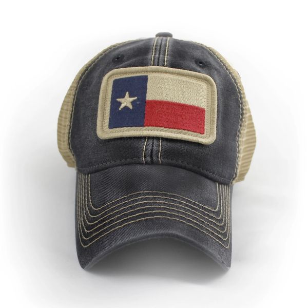 Texas Flag Patch Trucker Hat, Black | S.L. Revival Co - Americana ...