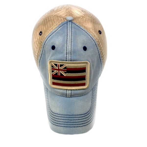 Hawaii Flag Patch Trucker Hat, Americana Blue | S.L. Revival Co ...