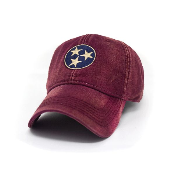 Tennessee Flag Tri-Star Hat, Vintage Brick Red | S.L. Revival Co ...
