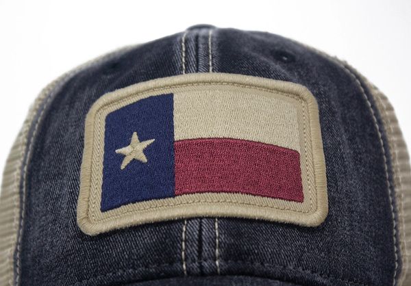 Texas Flag Patch Trucker Hat, Black | S.L. Revival Co - Americana ...