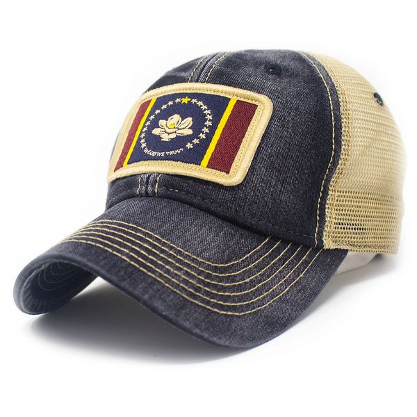 Mississippi "In God We Trust" Flag Patch Trucker Hat, Black | S.L. Revival Co - Americana ...