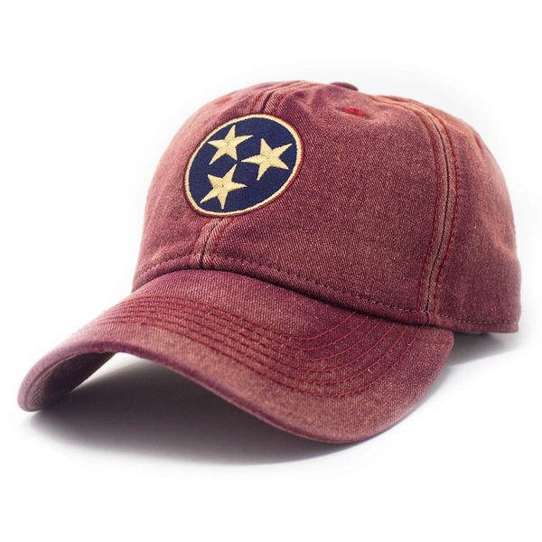 Tennessee Flag Tri-Star Hat, Vintage Brick Red | S.L. Revival Co ...