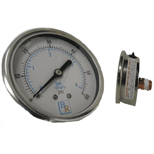 RM-60 Gauge 0- 60 psi RM.25 NPT