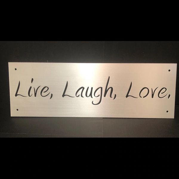 1x3 "Live, Laugh, Love," Aluminum Wall Sign