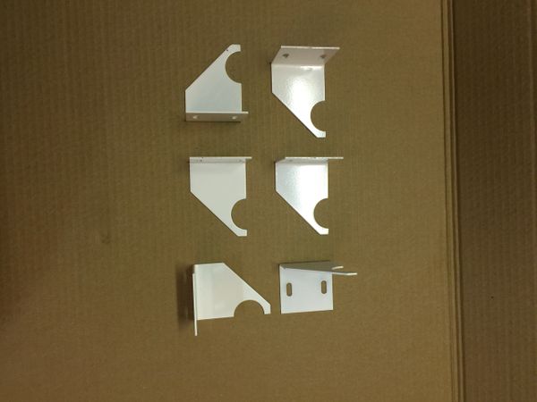 Set of 6 White Cup Radiator Brackets 34mm long projection Vertical or ...