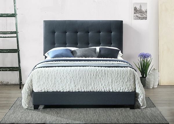#5305Q-08 QN PATRICK CHARCOAL BED FRAME 57" HB | Discount Furniture ...