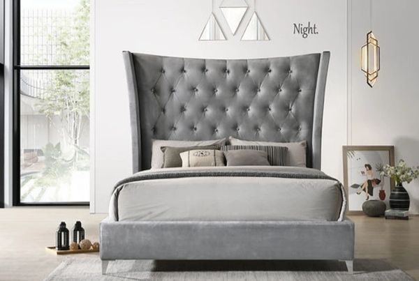 EMERALD SILVER QUEEN SIZE BED FRAME | Discount Furniture Atlanta ...