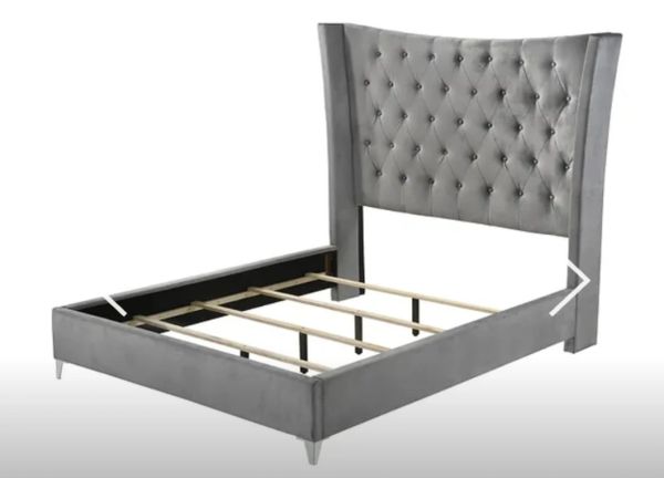 EMERALD SILVER QUEEN SIZE BED FRAME | Discount Furniture Atlanta ...