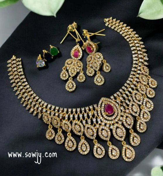 Changeable stone necklace set store