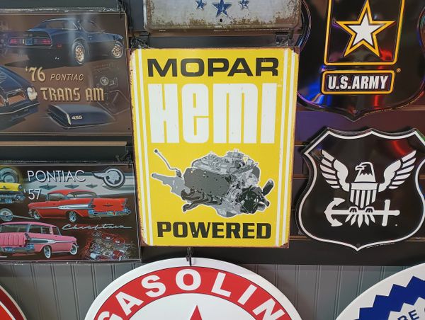 Hemi Mopar Powered Metal Garage Signs for Men Shop Wall Decor Mopar ...