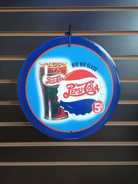 Pepsi Cola Big Big Glass Round Sign Pepsi Signs Soda Pop Advertising ...