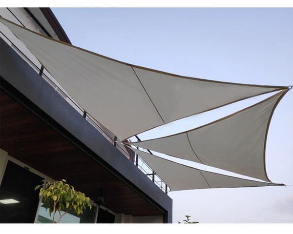 4m x 4m x4m Triangle All Season Sun Shade Sail - Grey