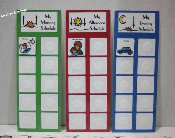 Daily Visual Schedule, 3 Charts & 60 Colorful Picture Cards for ...