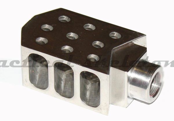 50 Cal Style Stainless Steel Muzzle Brake | tactical skeleton